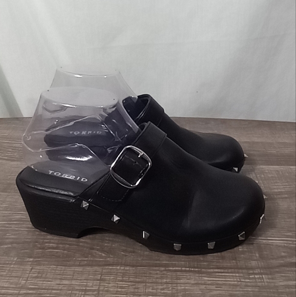 torrid | Shoes | Torrid Black Studded Mini Clog Size 7ww Nwot | Poshmark